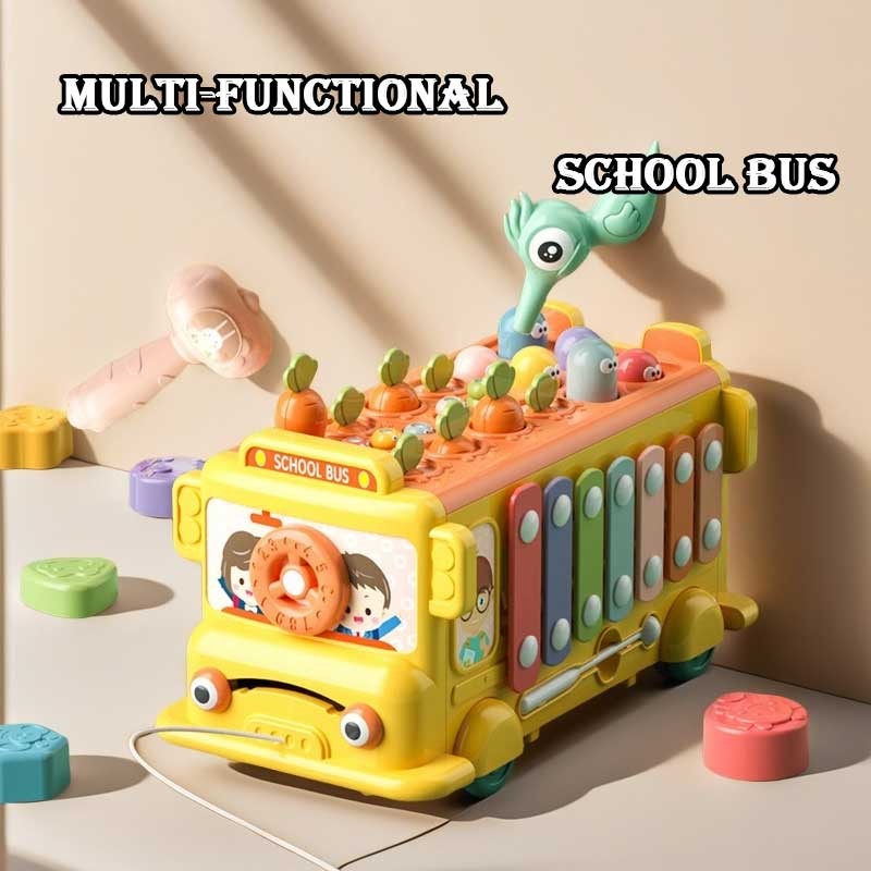 Toy Fine Motor Skill Toy forKids Cartoon School Bus Puzzle Box Toy Baby ...