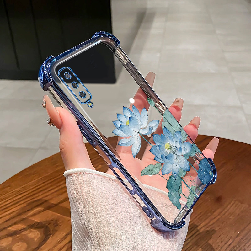 Casing Samsung A50 A50S A30S A70 A750 A7 2018 Phone case lotus anti ...