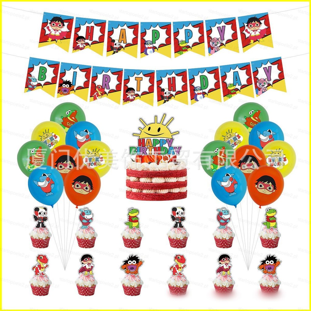 ST2 Ryans World Theme kids birthday party decorations banner cake ...