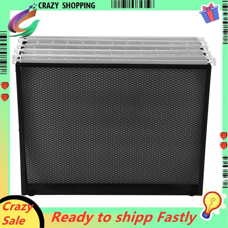 Hanging File Organizer Filing Box,Metal Mesh File Crate Desk Organizer ...