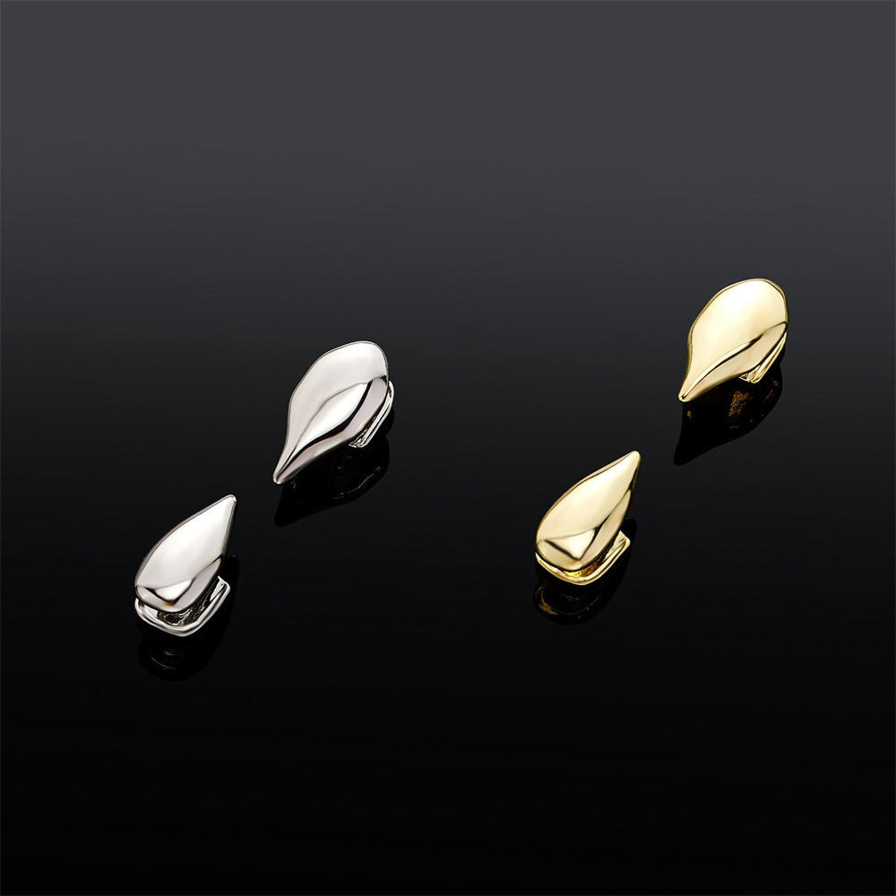 2 PCS Upper/Lower Top Teeth Plated Vampire Fangs Set Single Fangs Teeth ...