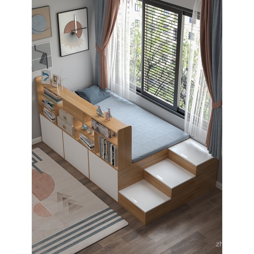 Bookshelf Integrated Partition Tatami Bedroom Furniture Single Bed ...