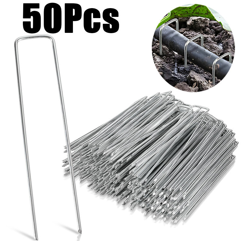 Garden Galvanized Landscape Nail U-shaped Ground Nail for Greenhouse ...