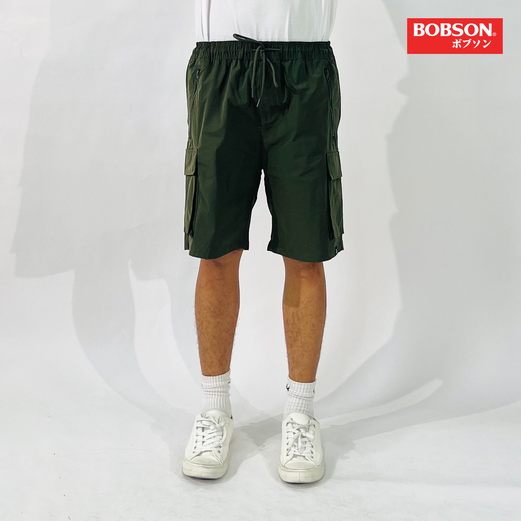 Bobson Japanese Men's Basic Non-Denim Cargo Short Mid Waist 179861 (Fatigue) | Shopee Philippines