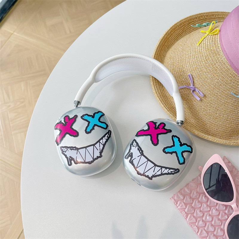 Transparent Hip-Hop Smiley Face Compatible with Apple AirPods Max 1/2 ...