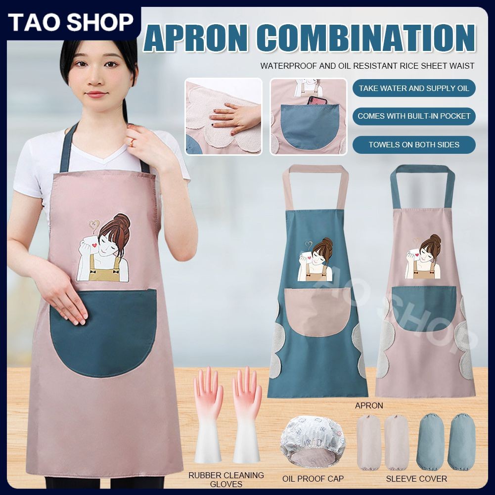 Apron Waterproof Kitchen Apron With Pocket For Men &Women Chef BBQ ...
