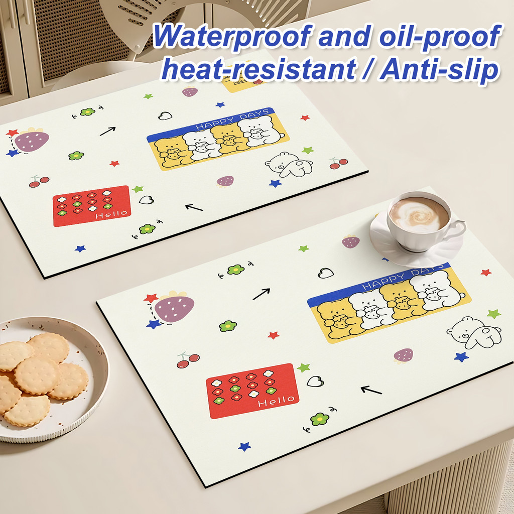 Table Mat Coffee Cup Mat Waterproof & Oil-Proof Table Cover Heat ...