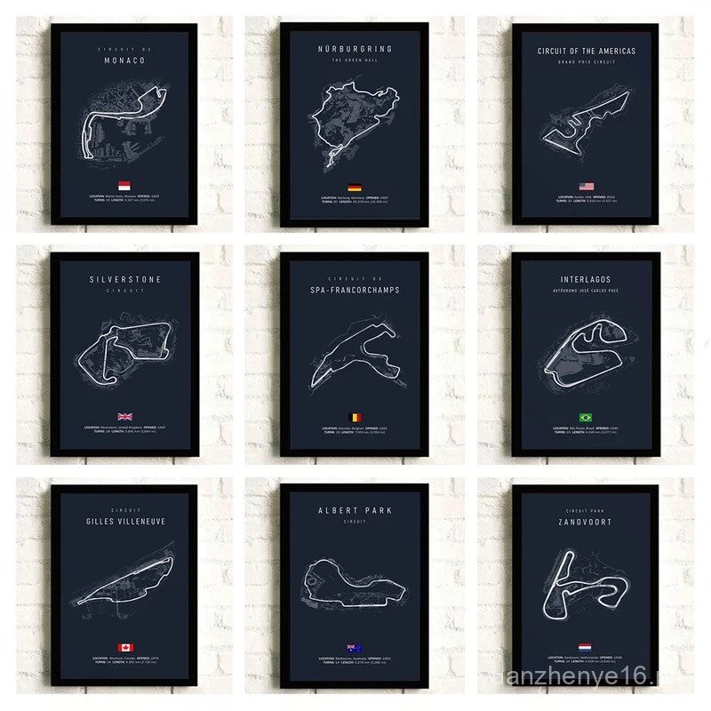 Formula 1 Imola Monaco Track Circuit Wall Art Posters World Formula ...