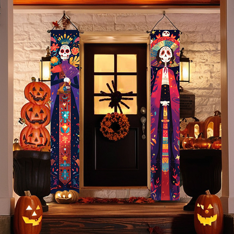 Halloween Decoration Skeleton Demon Strip Tapestry Bar Shopping Mall ...