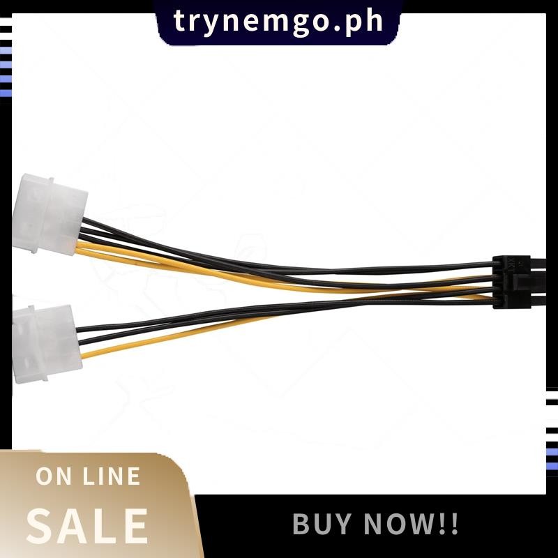 Available 10PCS 2 Molex 4 Pin to 8-Pin PCI Express Video Card Pci-E ATX ...