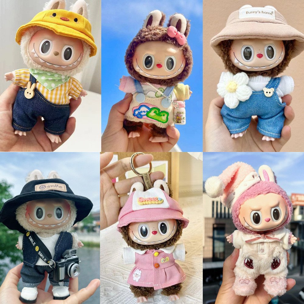 Labubu Pendant Baby Clothes -New Style 17cm labubu Keychain Clothing ...