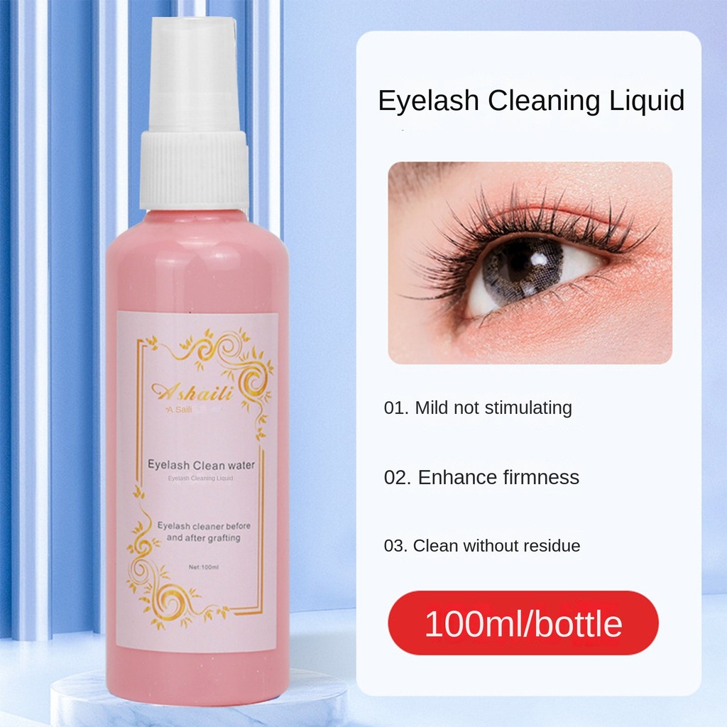 100ML Eyelash Cleaner Primer False Eyelash Extension Eye Lashes ...