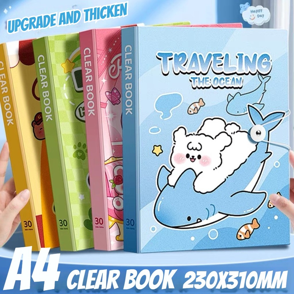 A4 Clear Book Clear Folder File Organizer 30Pages Paper Test Storage ...