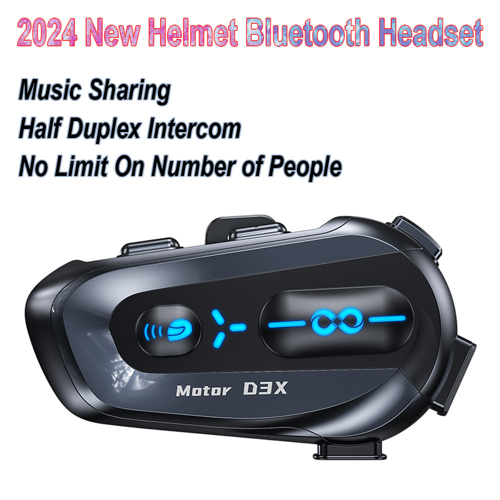 New D3X Motorcycle Helmet Bluetooth Headset Unlimited Number of People Music Sharing ...