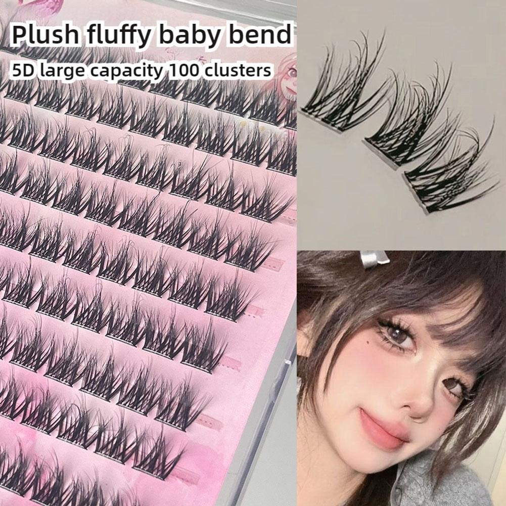 10 Rows/box Self-adhesive False Eyelashes Dense Segmented 5D Baby ...