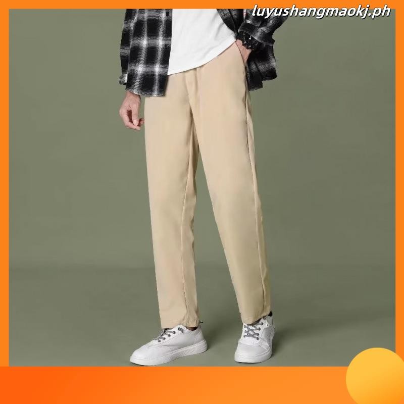 S-5XLPlus Size Summer Long Casual Pants For Men New Plain Trousers ...