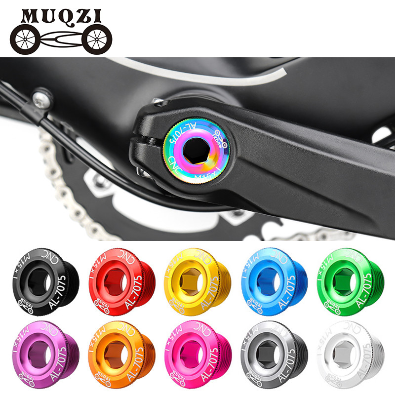 MUQZI Crankset Arm Bolt MTB Road Bike M15 Crank Fixing Screws Aluminum Alloy CNC Crank Cover ...
