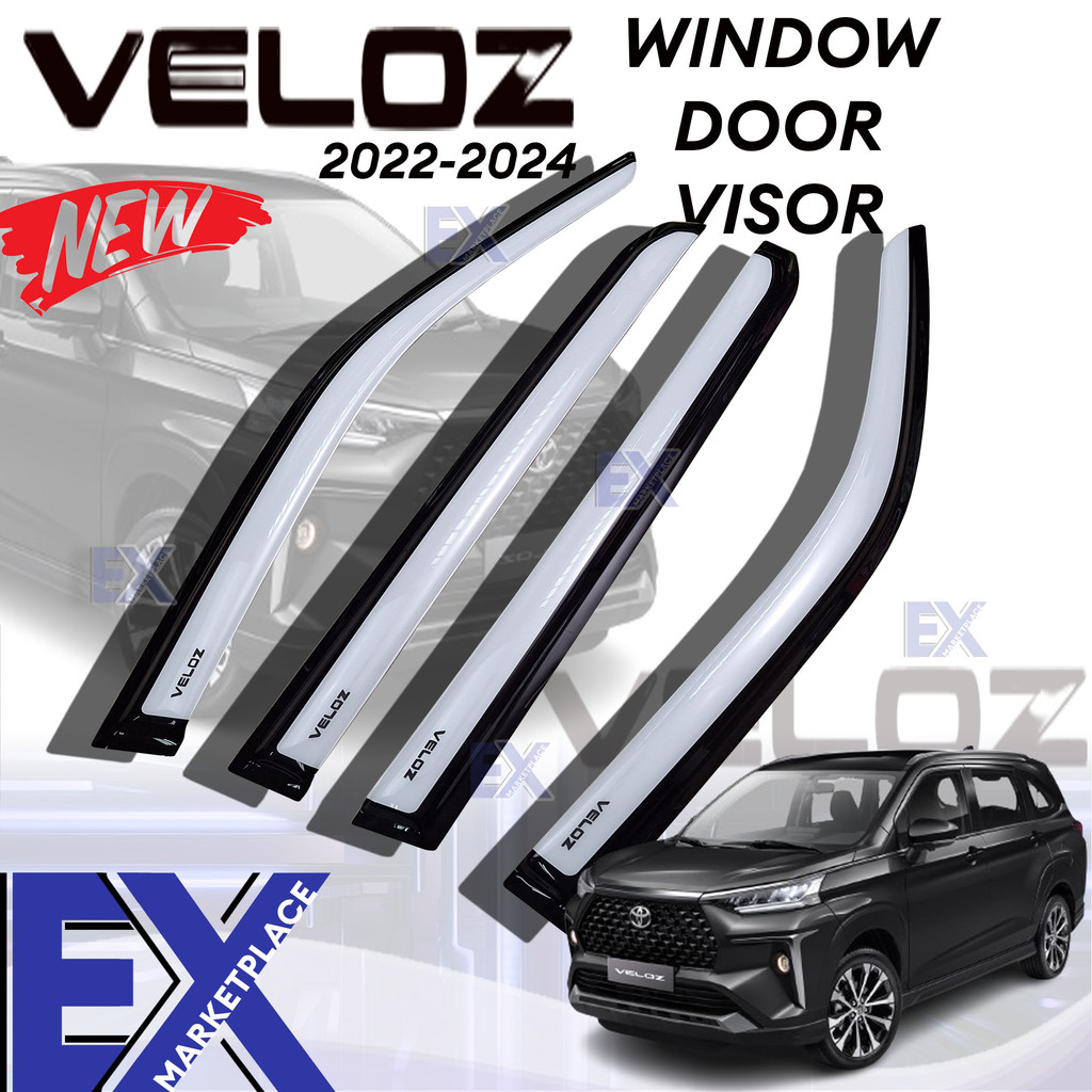 Toyota Veloz 2022 to 2024 INJECTION Window Door Rain Visor BLACK WHITE ...