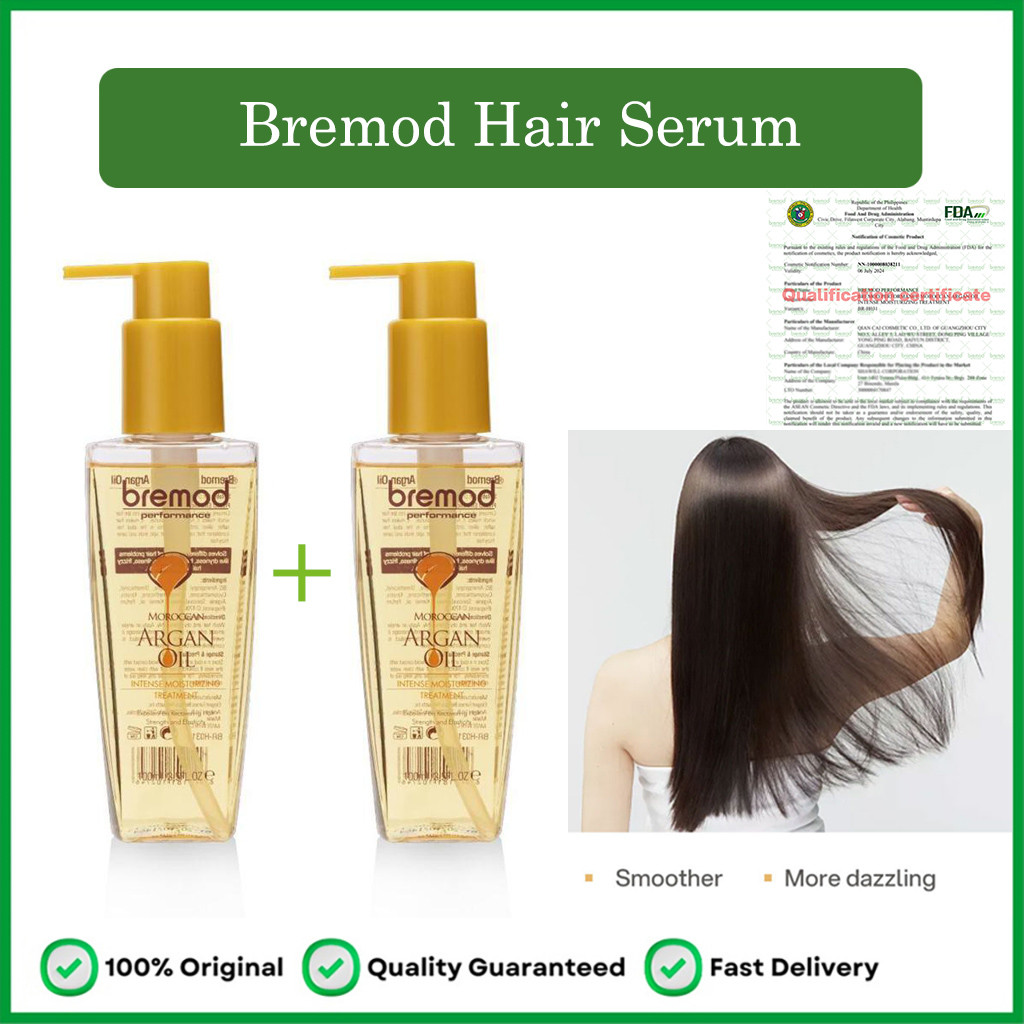 Bremod Hair Serum Vitamin E Argan Oil Serum Good for Dry Frizzy Damaged ...