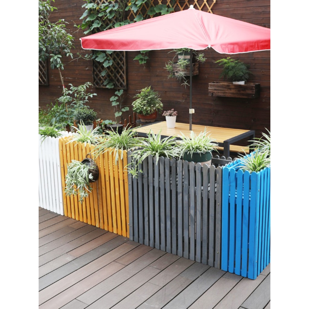 Outdoor Anti-Corrosion Wood Flower Box Restaurant Partition Flower ...