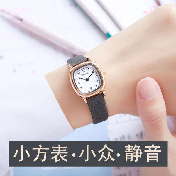 waterproof watch couple watch watch Niche Light Luxury Watch Female Student Small Square Watch ...