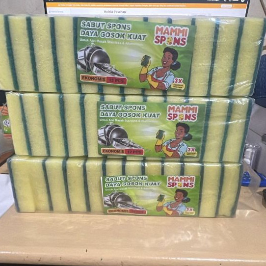 HIJAU Nata - Dish Washing Sponge Box contains 12 pcs Mammi sponge/ 2 ...