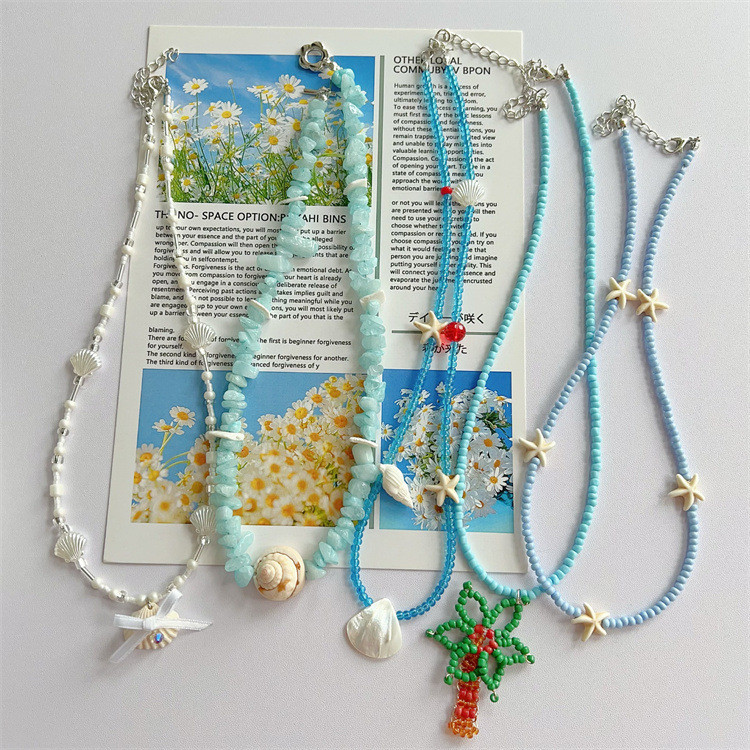 Ocean Harmony Talisman Necklace Adjustable Beach Jewelry - Festival ...