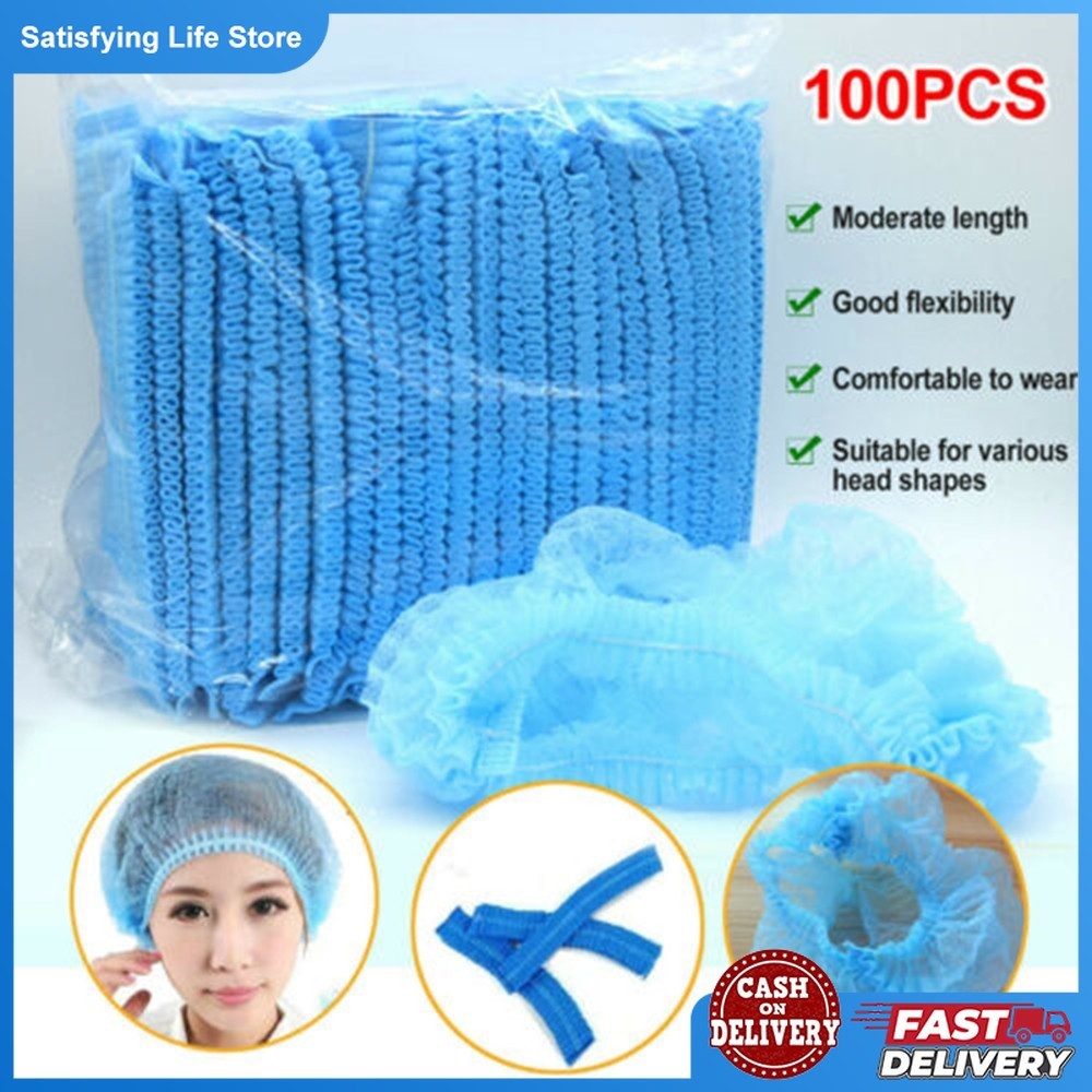100Pcs Shower Cap Disposable Head Cap Medical Non Woven Cap/Surgical ...