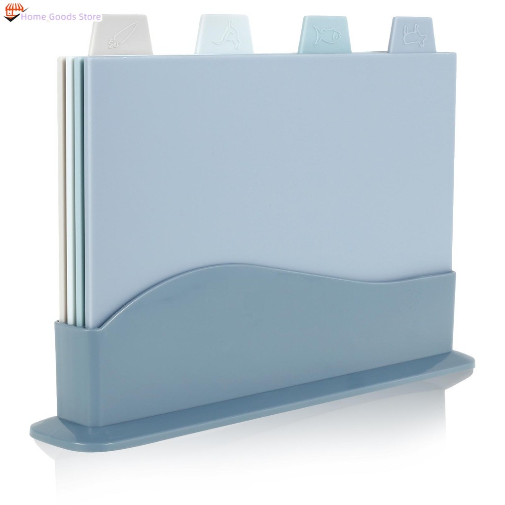 4 Pcs Cutting Board Plastic Cutting Board Set with Holder and Index ...