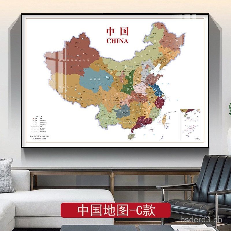 China Map Wall Chart Living Room World Map Hanging Painting and ...