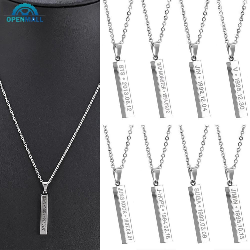 OPENMALL KPOP Bangtan Boys BTS SUGA JIMIN JUNG KOOK V JIN JHOPE Pendant Stainless Steel Necklace ...