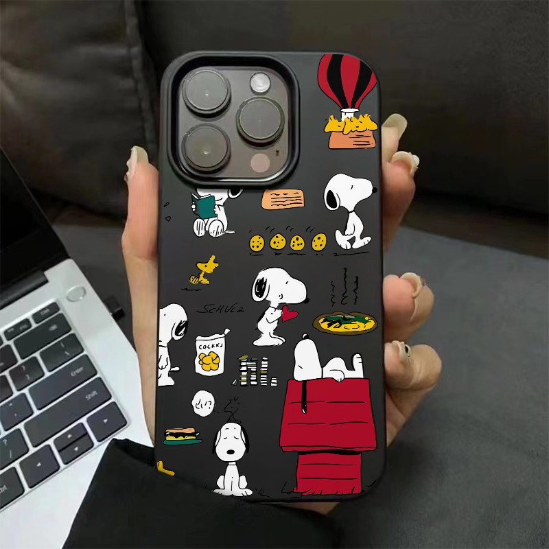 For iPhone 11 12 13 14 15 16 Pro Max Case Luxury Creative Snoopy ...
