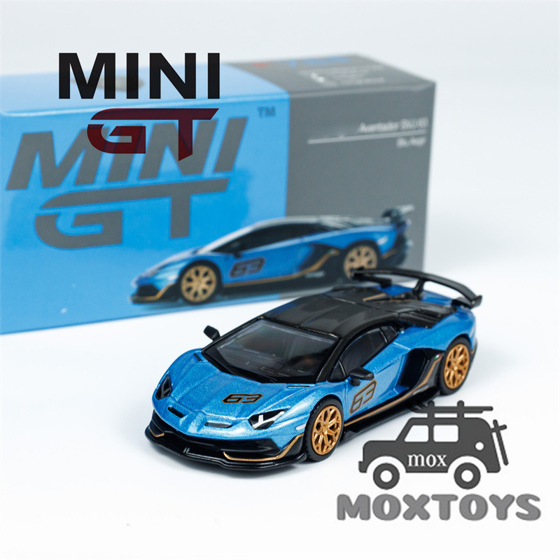 MINI GT 1:64 Aventador SVJ 63 Blu Aegir Blue RHD Diecast model car ...