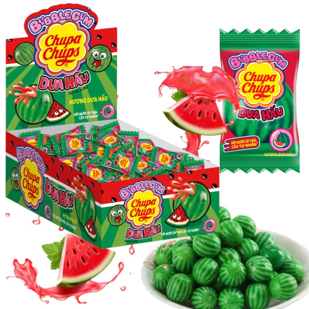 CHUPA CHUPS WATERMELON BUBBLEGUM Brand Gum 74 Tablets | Shopee Philippines