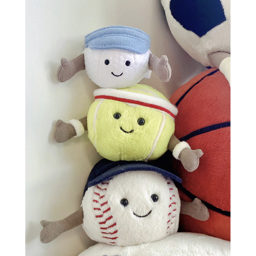 Jellycat Amuseables Sports Tennis Ball Baseball Bag CharmSports Toys ...