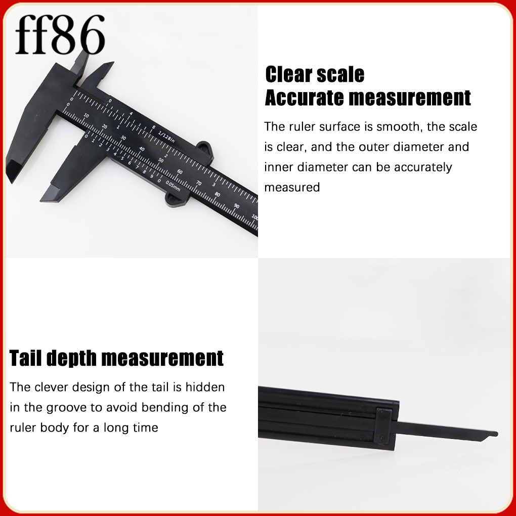 5 150mm Sliding Vernier Caliper Plastic Mini Measurement Gauge Depth ...