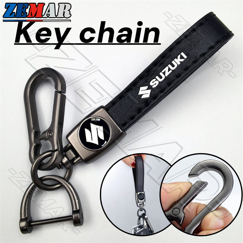 Suzuki Leather Metal Car Keychain Motorcycle Key Holder High-end ...