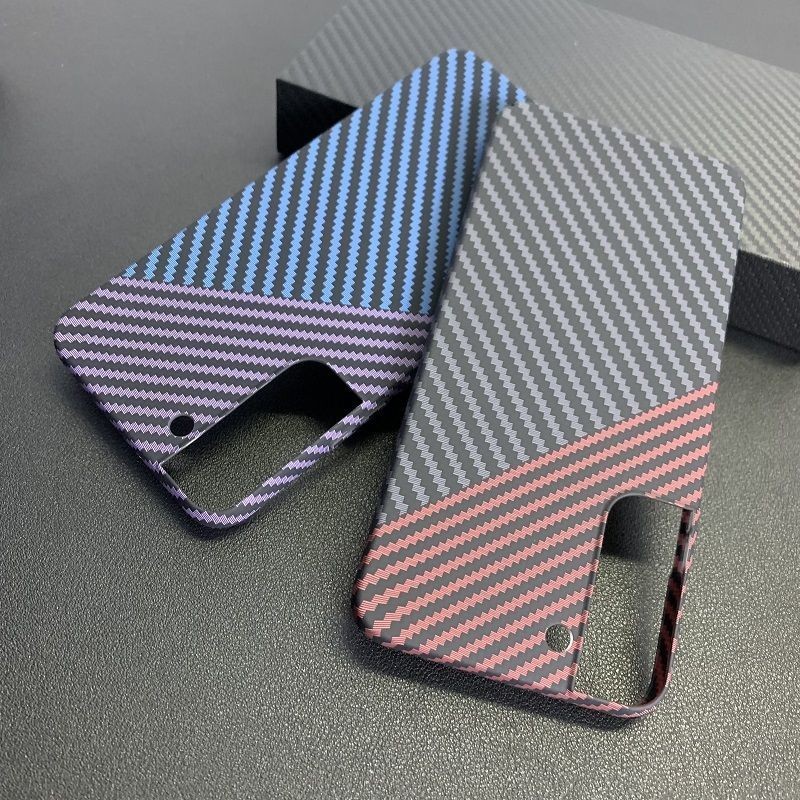 Ultra Thin Carbon Fiber Texture PC Matte Phone Case For Samsung Galxy S23 S22 S21 S20 Ultra Plus ...