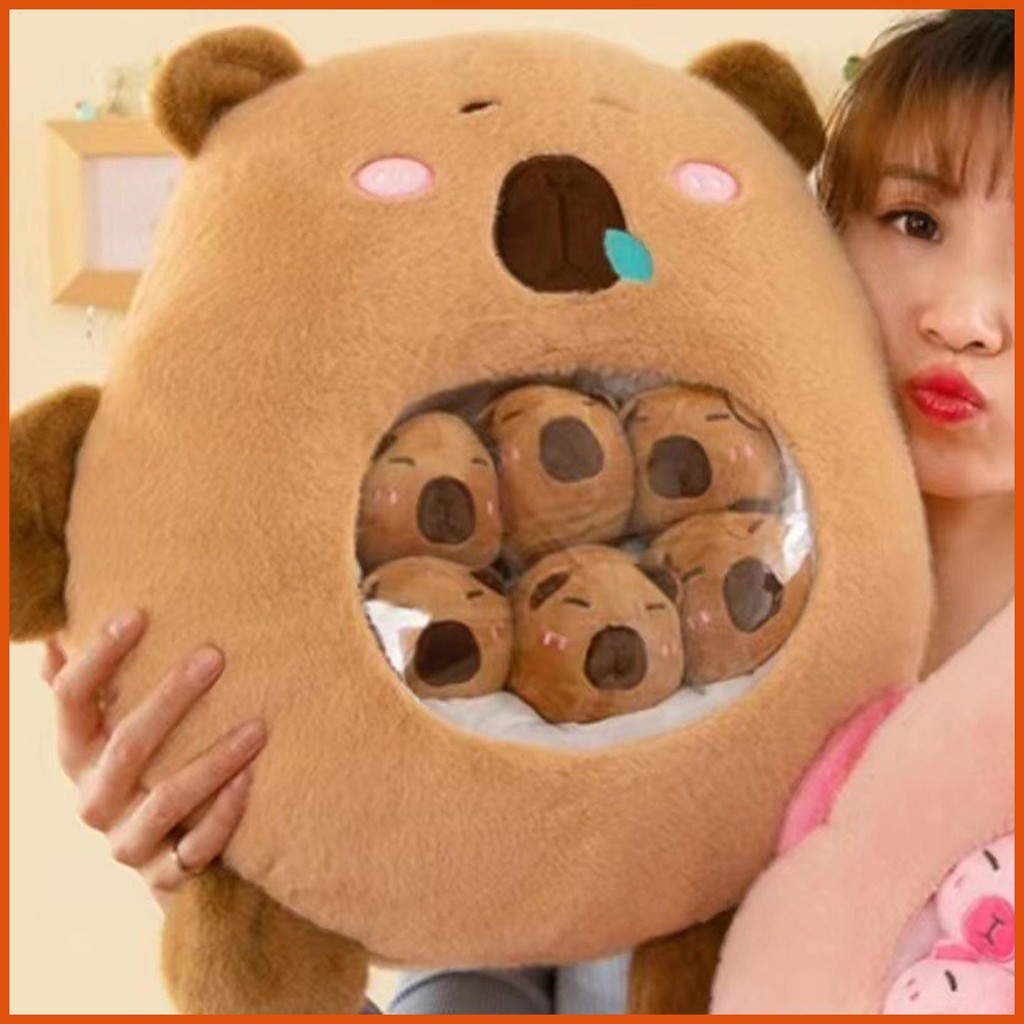Cute Capybara Plush Pillow Lovely Capybara Pillow With 6 Detachable ...