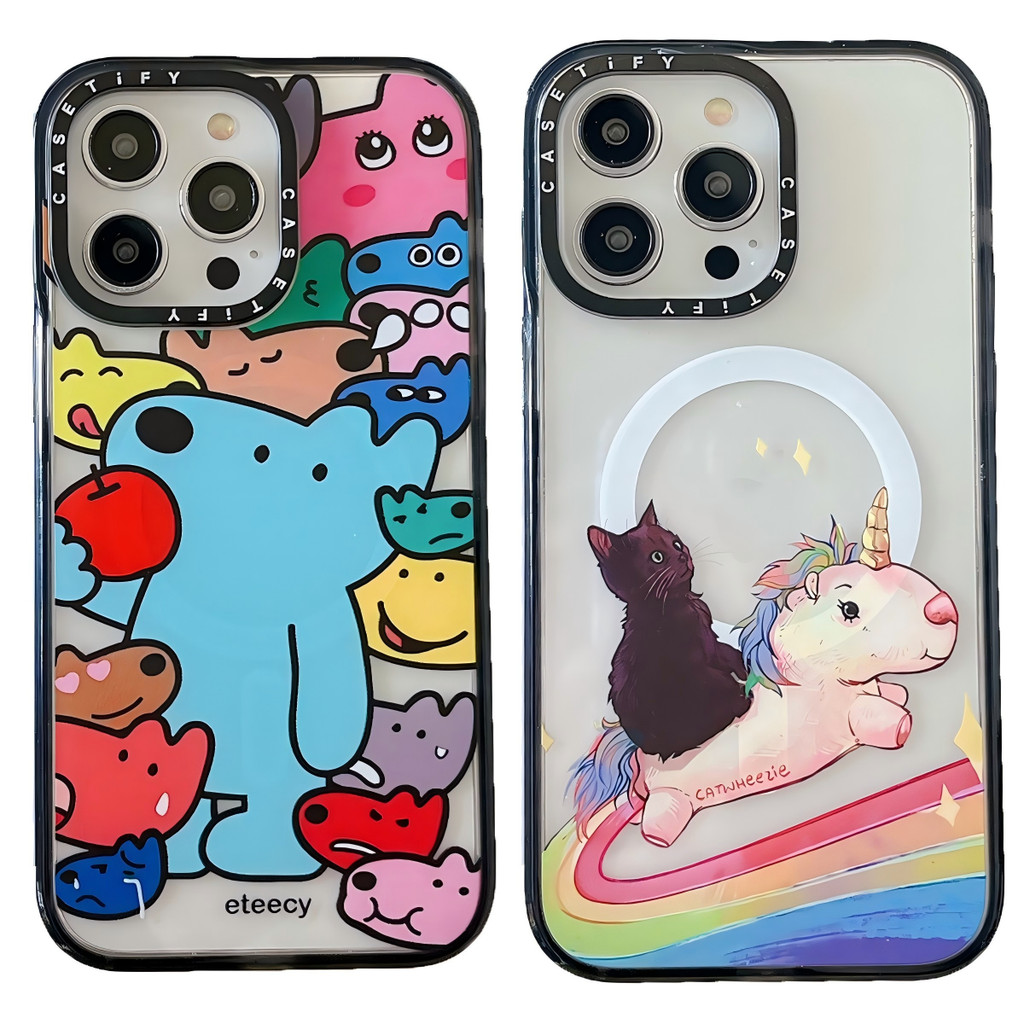 eteecy Rainbow Unicorn Cartoon Color Dog Magnatic Impact Phone Case for ...