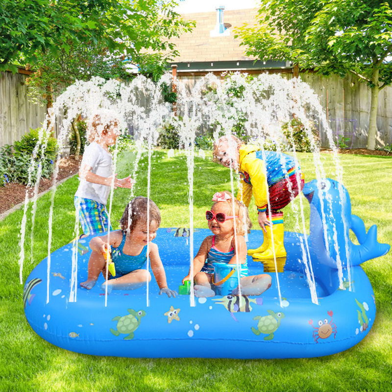 Baby Inflatable Dolphin Sprinkler Baby Kindergarten Outdoor Swimming ...