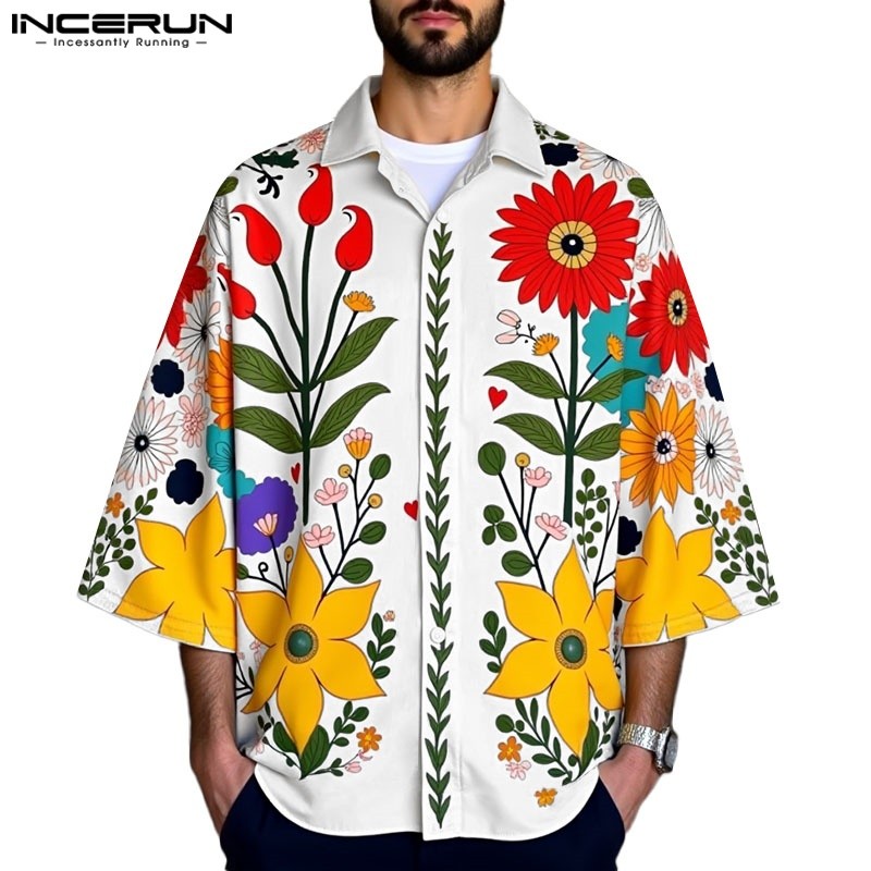 INCERUN men's floral casual style shirt | Shopee Philippines