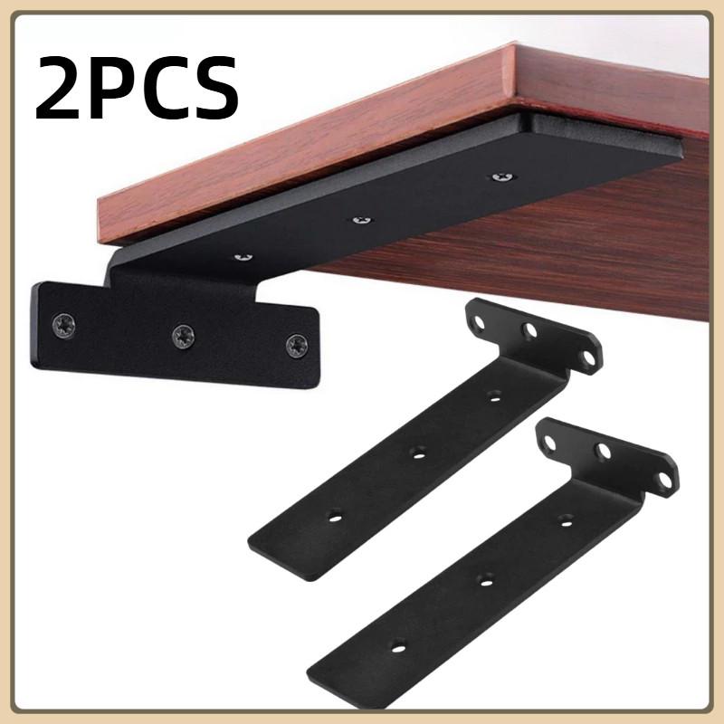 2 PCS Steel Heavy Duty Concealed Floating Wall Bracket Front and Back ...