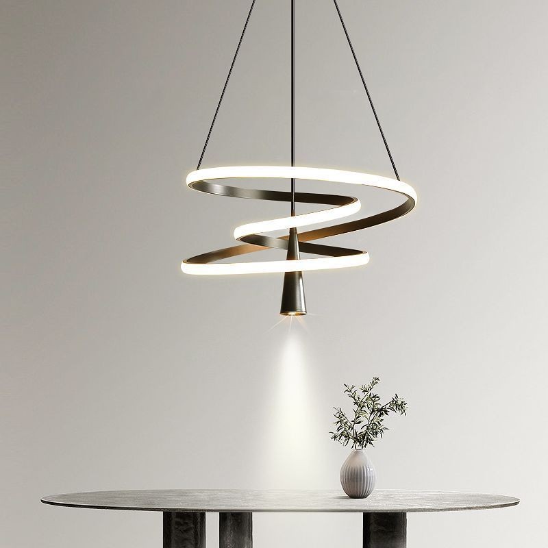 Modern LED Pendant Lighting, MInimalist Hanging Light Over Dining Table ...