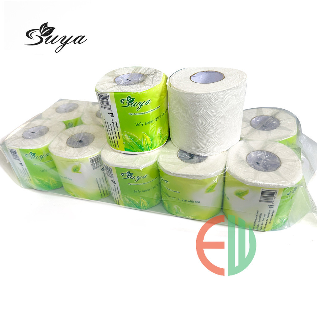 SUYA High Quality Bathroom Tissue Roll 10Rolls Paper Green Tea Bathroom ...