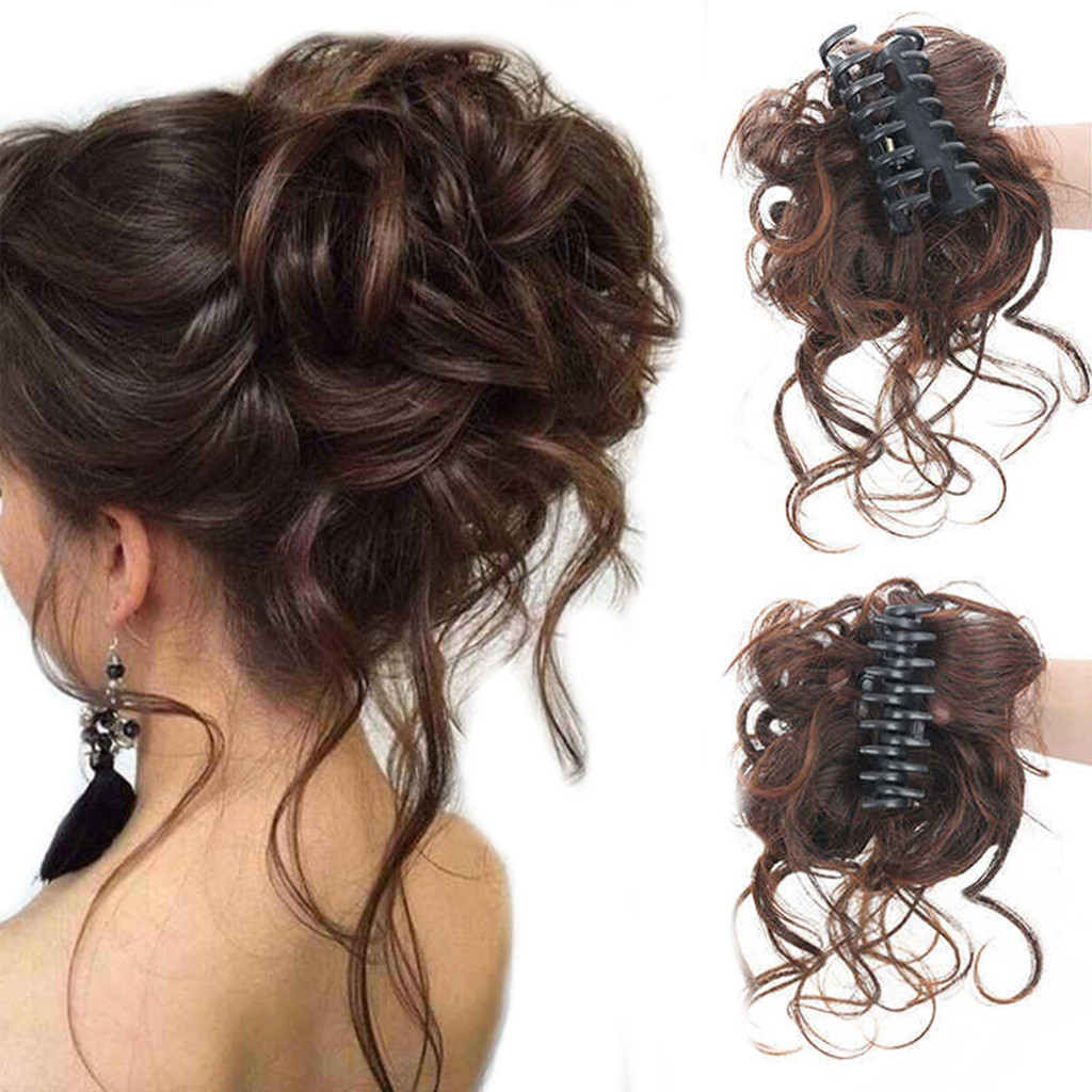 YOUJ Fashion Woman Wig Hair Clip Synthetic Wig Messy Short Curly ...