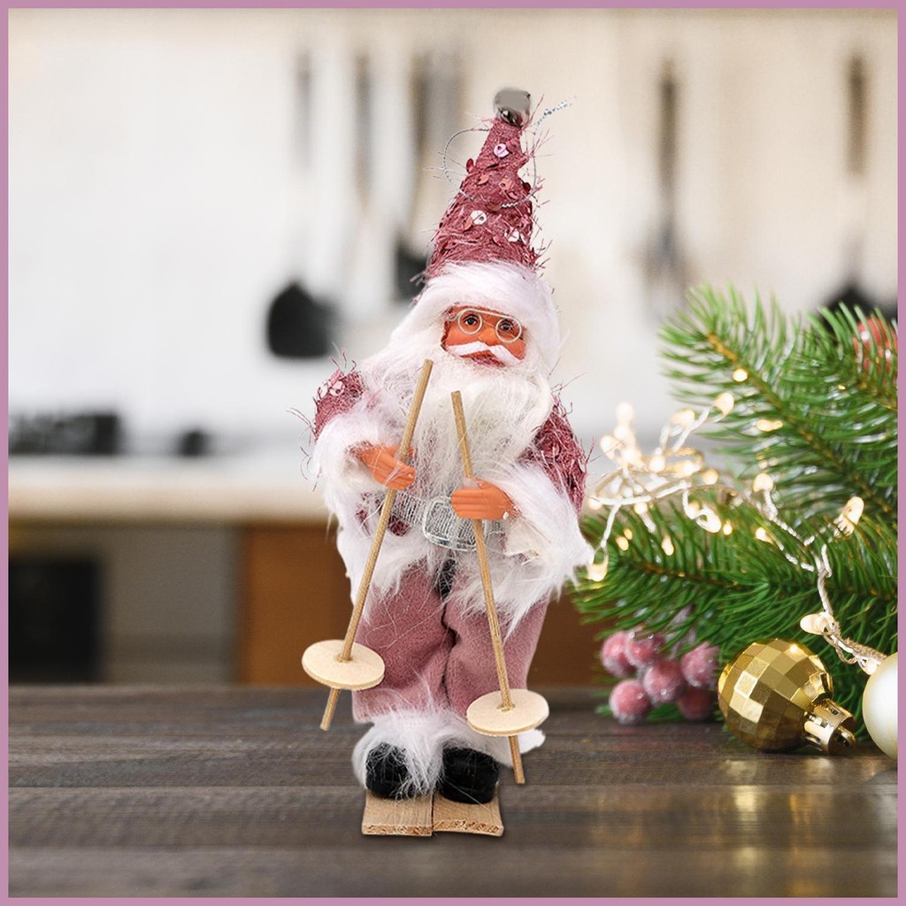 Santa Claus Decorations Skiing Santa Claus Doll Festival Figure 24cm/9 ...