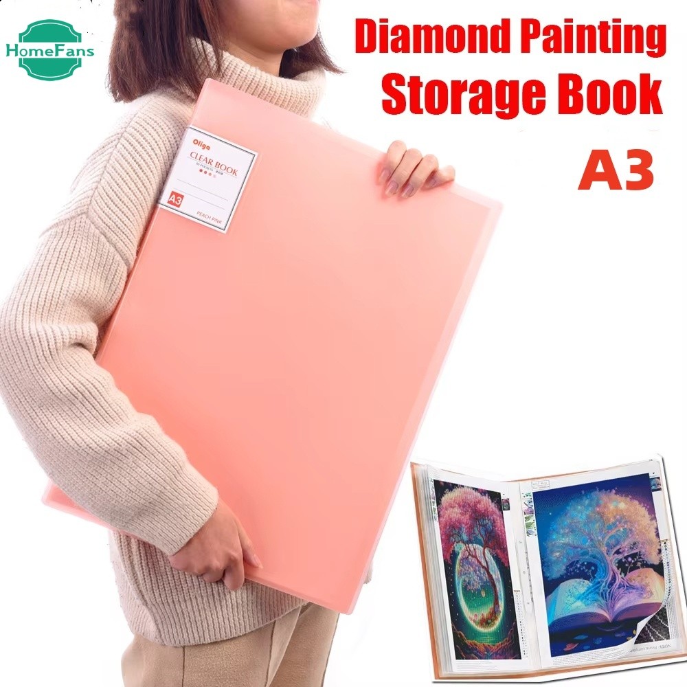 A3/8K Diamond Painting Art Storage Book -20/30/40 Pages Holds many ...