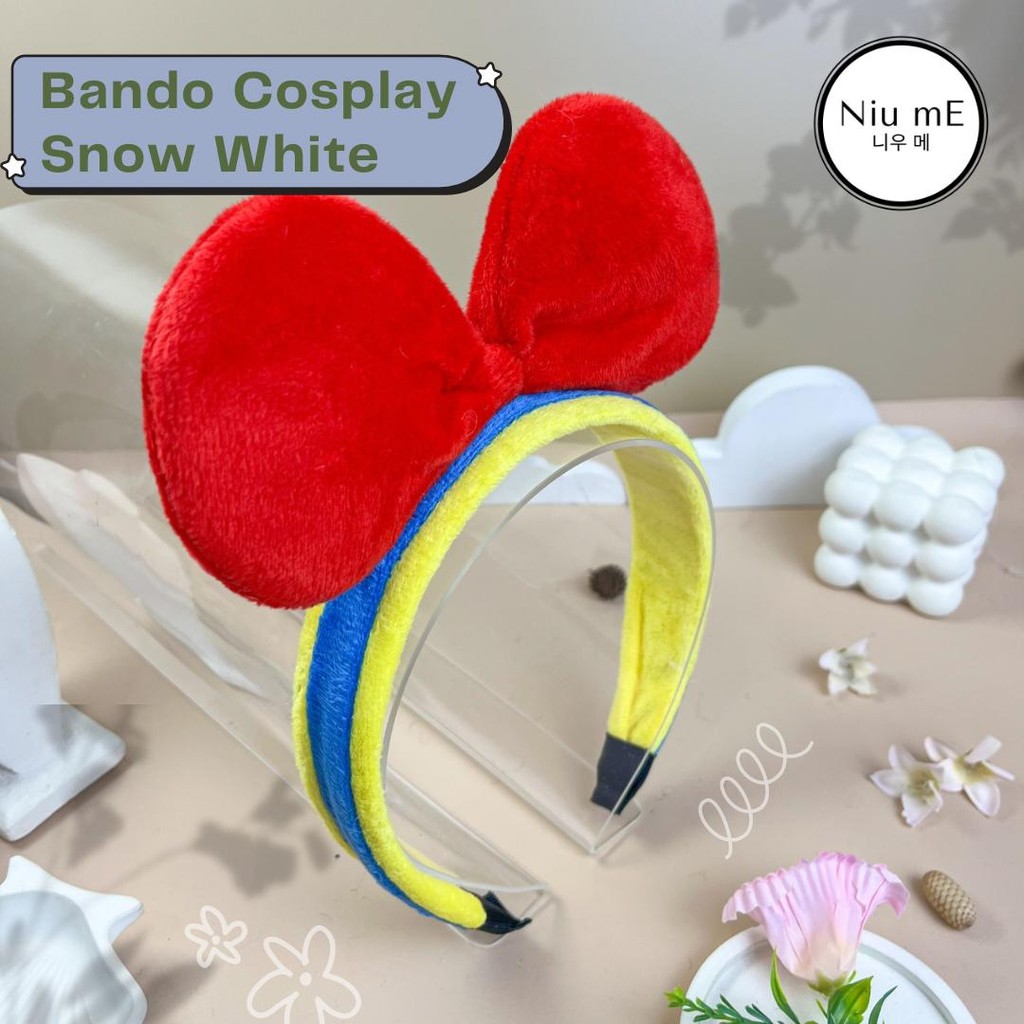 MERAH Snow White Cosplay Headband Red Ribbon Cute Cartoon Headband ...