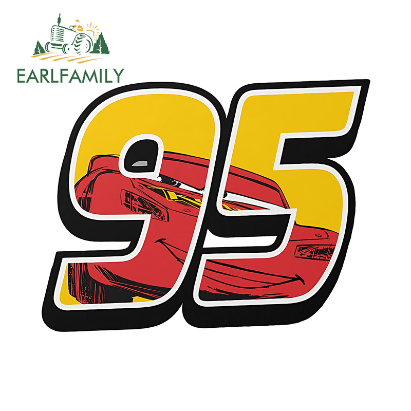EARLFAMILY 13cm Lightning McQueen Number Car Stickers Windshield Trunk ...